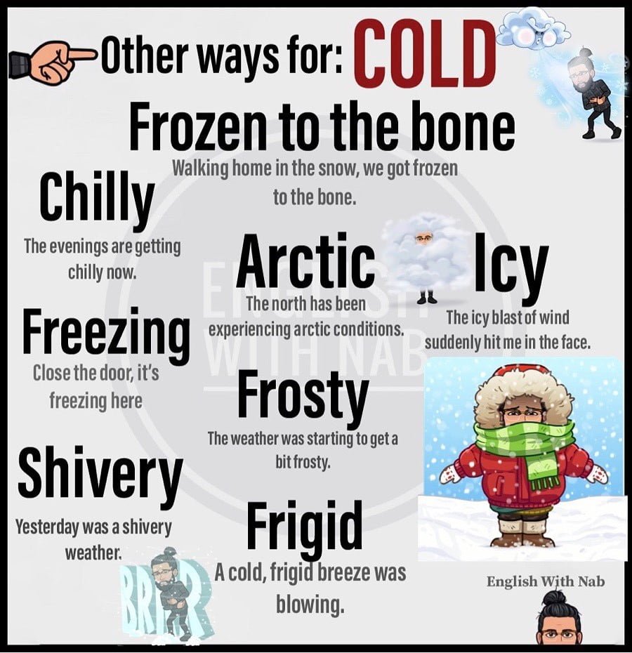 Many Different Ways To Say COLD English With Nab Many Different Ways To Say COLD English With Nab